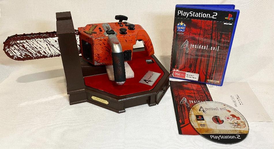 Game | Sony PlayStation PS2 | Resident Evil 4 Game + Orange Chainsaw C