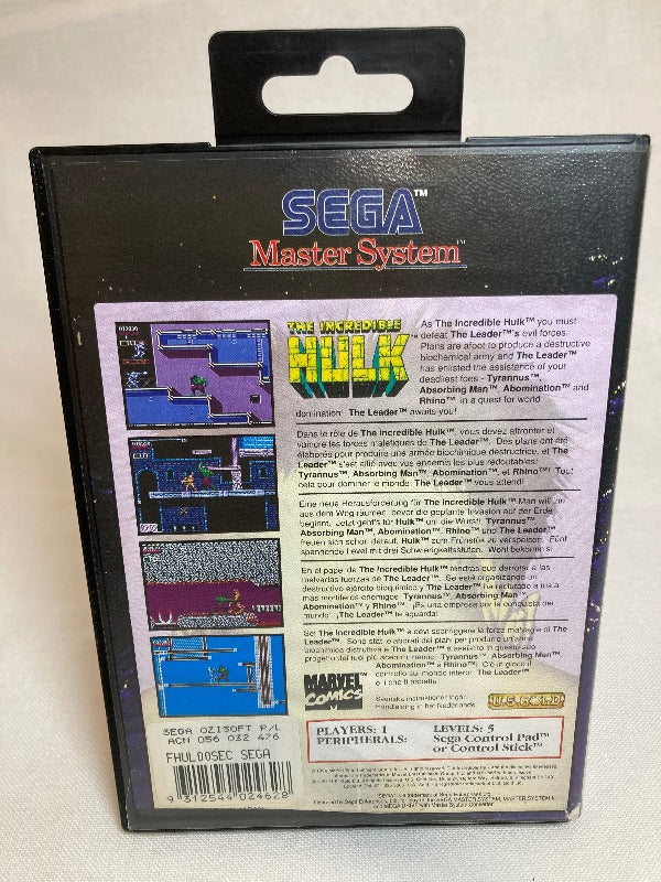 Game | Sega Master System | The Incredible Hulk